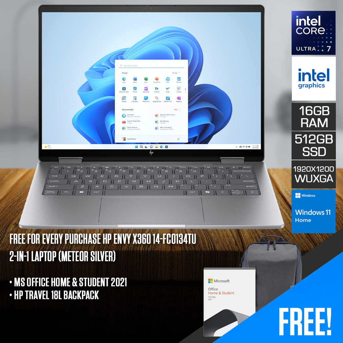 Home All products HP Envy x360 14-FC0134TU 2-in-1 Lapt...