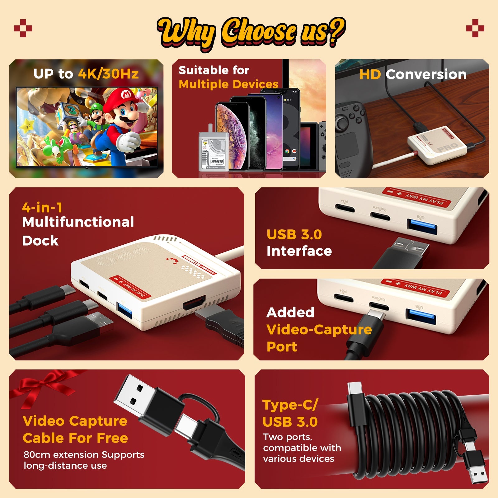 Home All products IINE 4-in-1 Switch Video Capture Card...