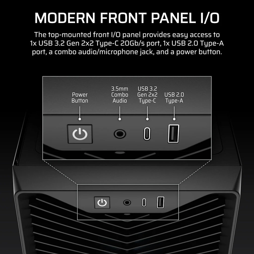 Corsair 3200D RS ARGB Mid-Tower ATX PC Case (Black, White)