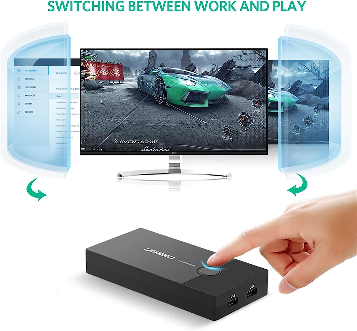 Home All products UGreen VGA 2-Port USB KVM Switch Box ...
