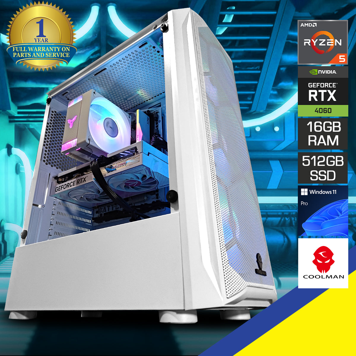 Home All products Alpha Aurora White Desktop Gaming PC ...
