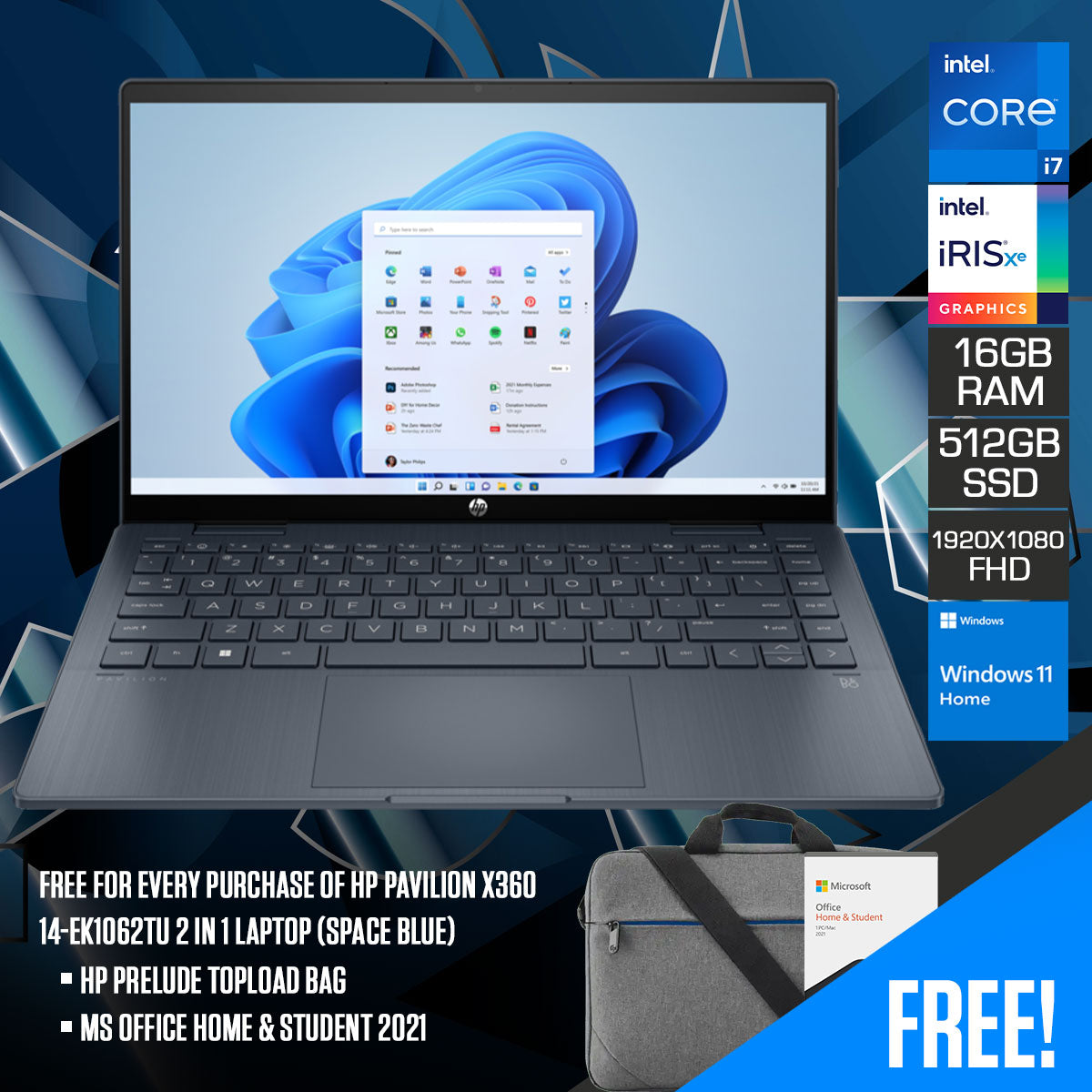Home All products HP Pavilion X360 14-EK1062TU 2 In 1 L...