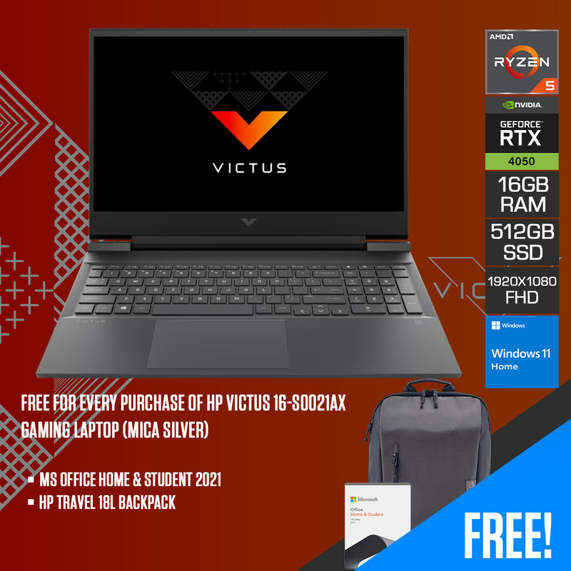 HP Victus 16-S0021AX Gaming Laptop (Mica Silver) | 16.1" FHD (1920x1080 ...