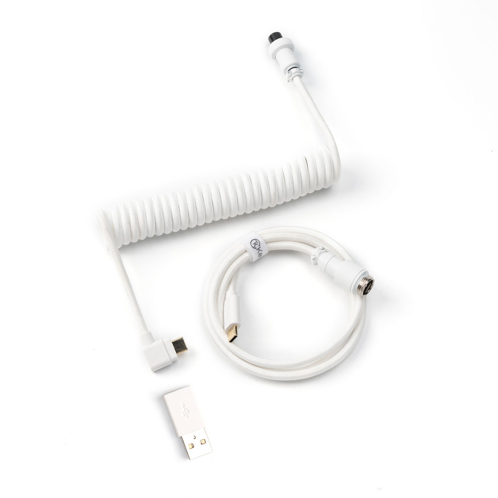Keychron Coiled Aviator Type-C Straight Cable (White) (Cab-W)