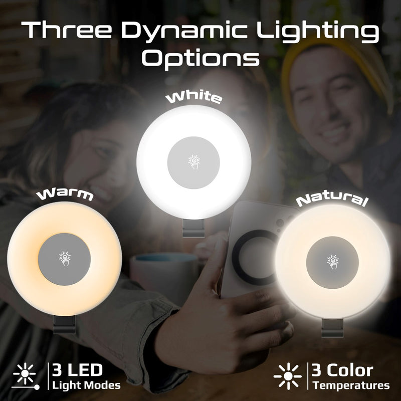 Promate Maghalo Ultra-Slim MagSafe Compatible Rechargeable LED Ring Light