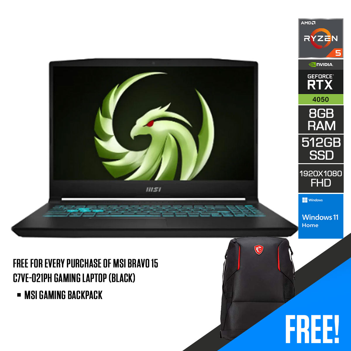 Home All products MSI Bravo 15 C7VE-021PH Gaming Laptop...