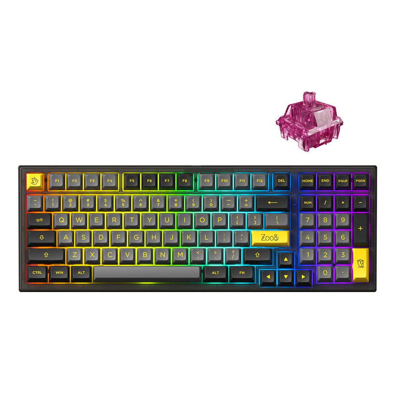 Akko Black & Gold PC98B Plus Multi-Modes RGB Mechanical Keyboard (Akko CS Crystal Wine Red ...