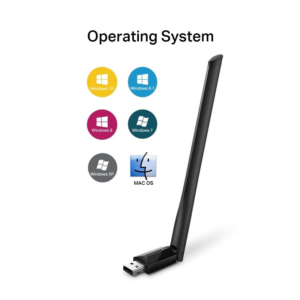 TP-Link AC600 High Gain Wireless Dual-Band USB Adapter (ArcheR T2U PLUS)