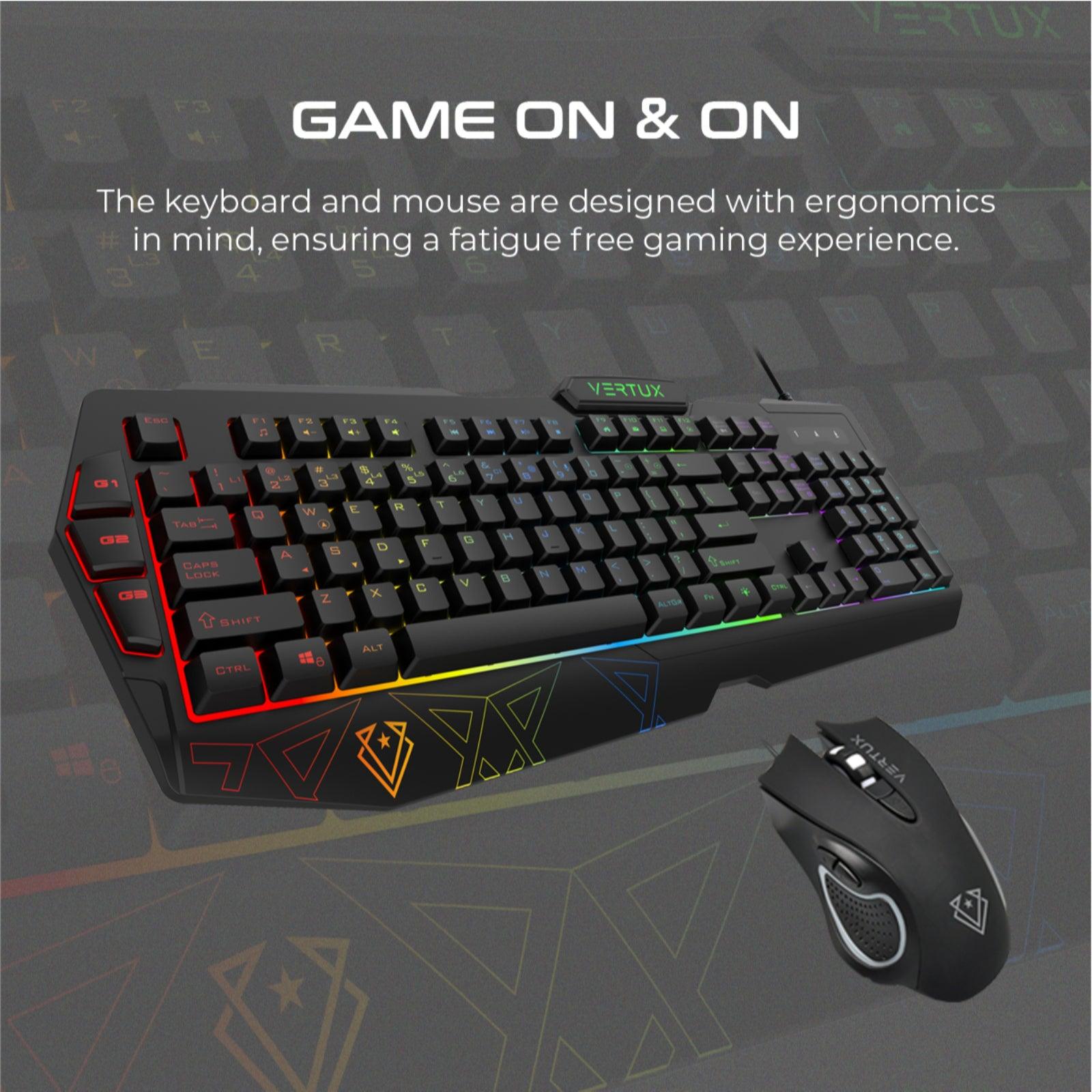 Home All products Vertux Vendetta Ergonomic Gaming Keyb...