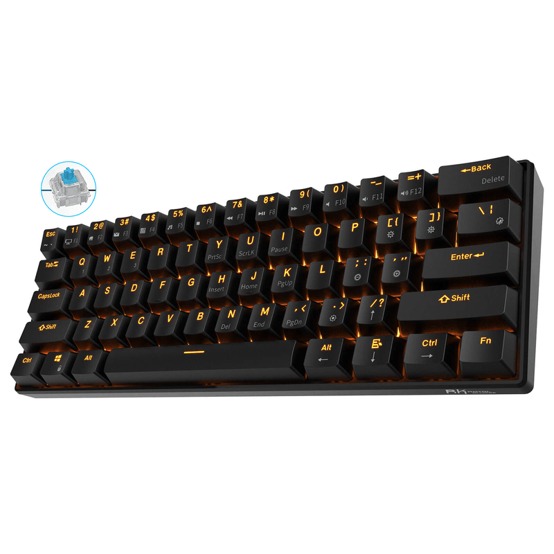 ROYAL KLUDGE RK61 TRI-MODE RGB 61 KEYS HOT SWAPPABLE MECHANICAL ...