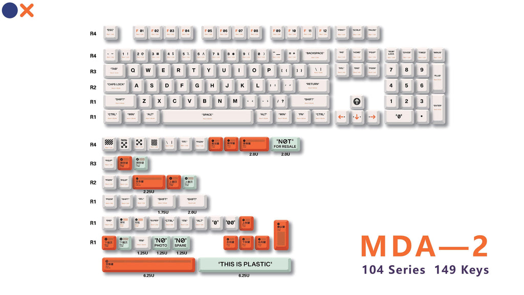 Royal Kludge PBT Keycaps 149 Keys MDA-2